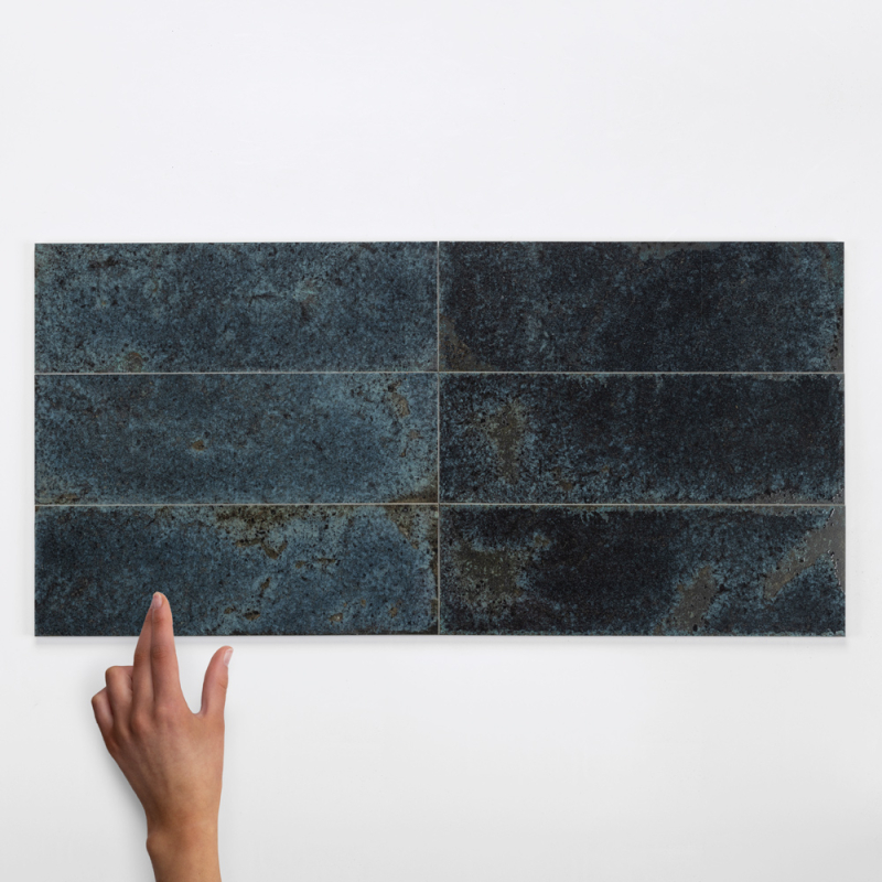 Metro Alma Azul Gloss Porcelain Wall Tile 30x10cm | Tile Merchant