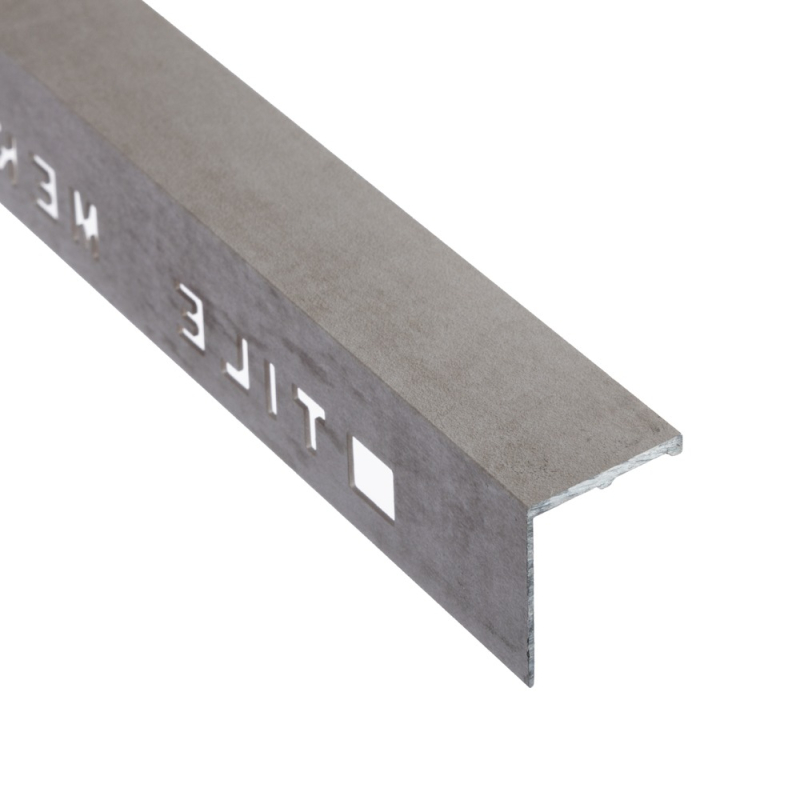 22.5mm Silver Square Edge Outdoor Tile Trim 2.4m | Tile Merchant