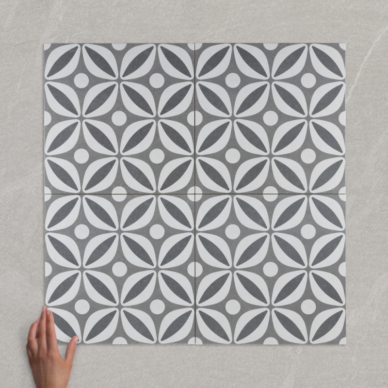 Westbury Grey Pattern Matt Porcelain Tile 33.3x33.3cm | Tile Merchant