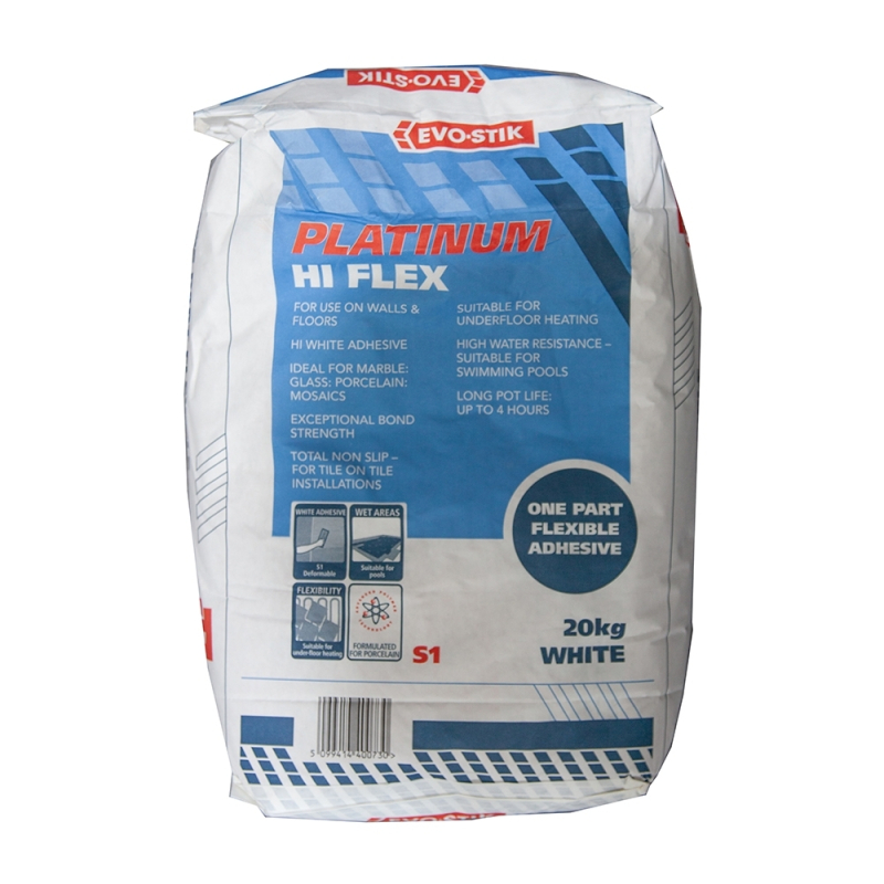 Evo-Stik Platinum Tile Adhesive Slow-Set Hi-Flex White 20kg | Tile Merchant