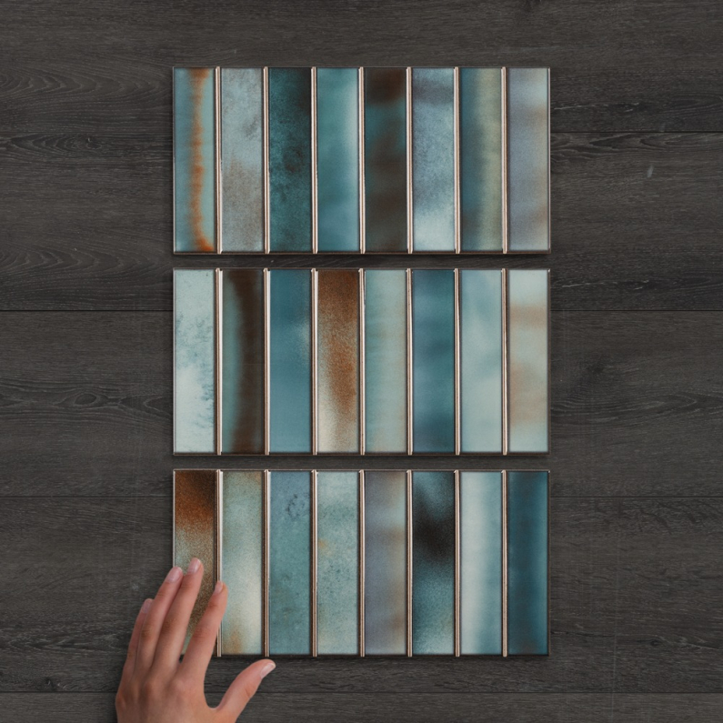Borealis Aqua Décor Gloss Ceramic Tile 30x15cm | Tile Merchant