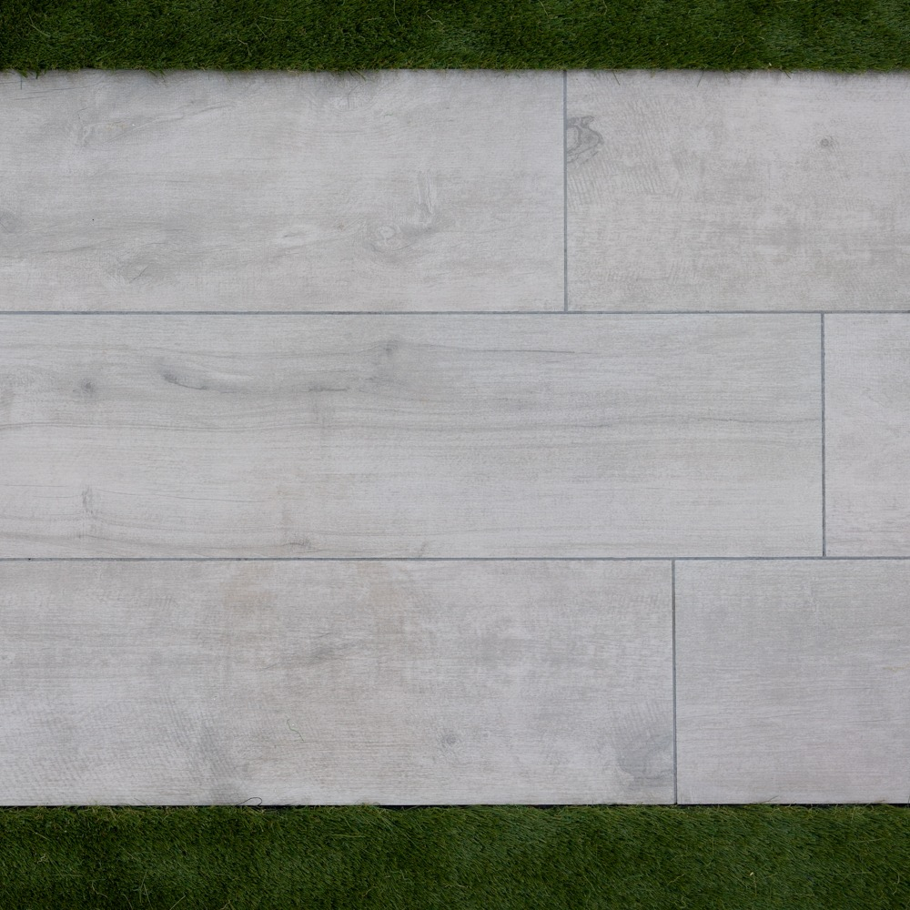 Outdoor Riverwood Smoke Wood-Effect Matt Porcelain Tile 120x30cm | Tile ...