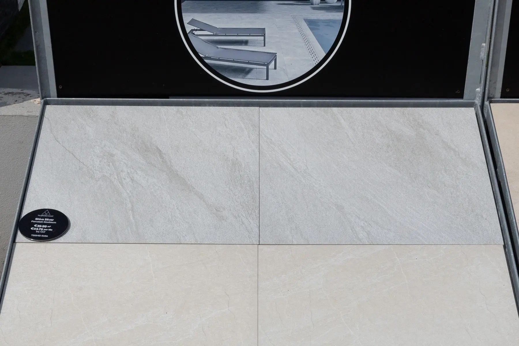 Outdoor Shiva Silver Limestone-Effect Matt Porcelain Tile 60x60cm ...