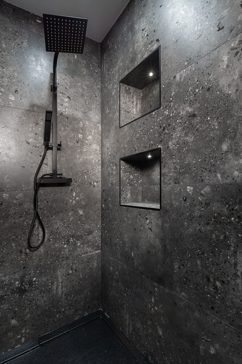 Udino Nero Terrazzo-Effect Matt Porcelain Tile 120x60cm | Tile Merchant