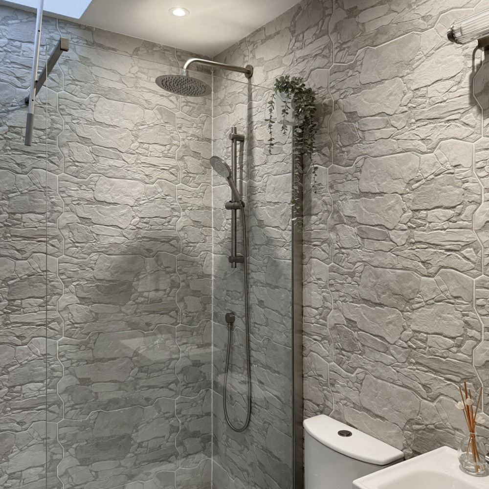 Muralla Stone-Effect Porcelain Blanco Tile 60x40cm | Tile Merchant