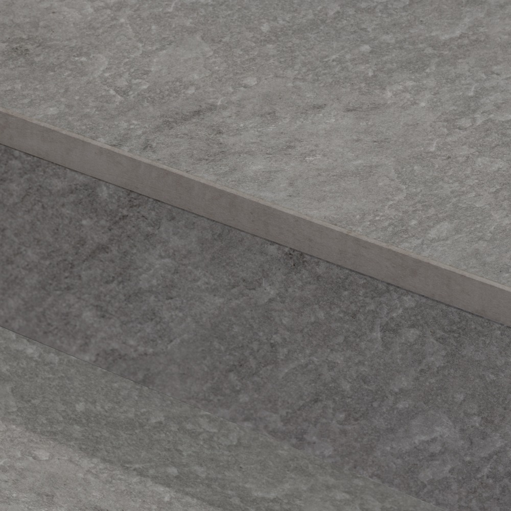 22.5mm Silver Square Edge Outdoor Tile Trim 2.4m | Tile Merchant