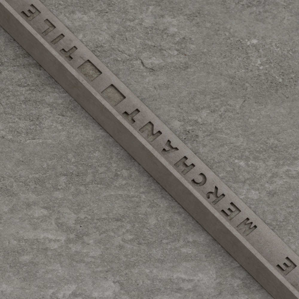 22.5mm Silver Square Edge Outdoor Tile Trim 2.4m | Tile Merchant