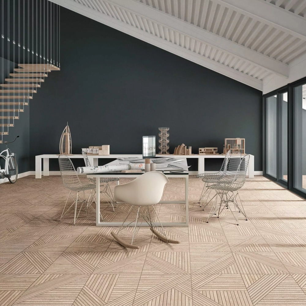 Tangram Oak Wood-Effect Matt Porcelain Tile 44.2x44.2cm | Tile Merchant