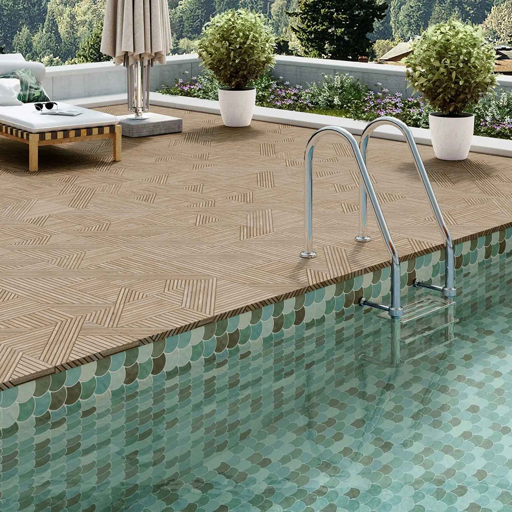 Tangram Oak Wood-Effect Matt Porcelain Tile 44.2x44.2cm | Tile Merchant