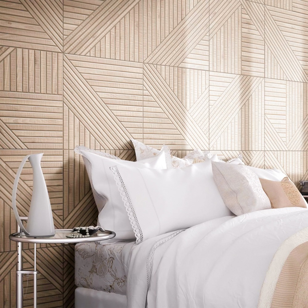 Tangram Oak Wood-Effect Matt Porcelain Tile 44.2x44.2cm | Tile Merchant