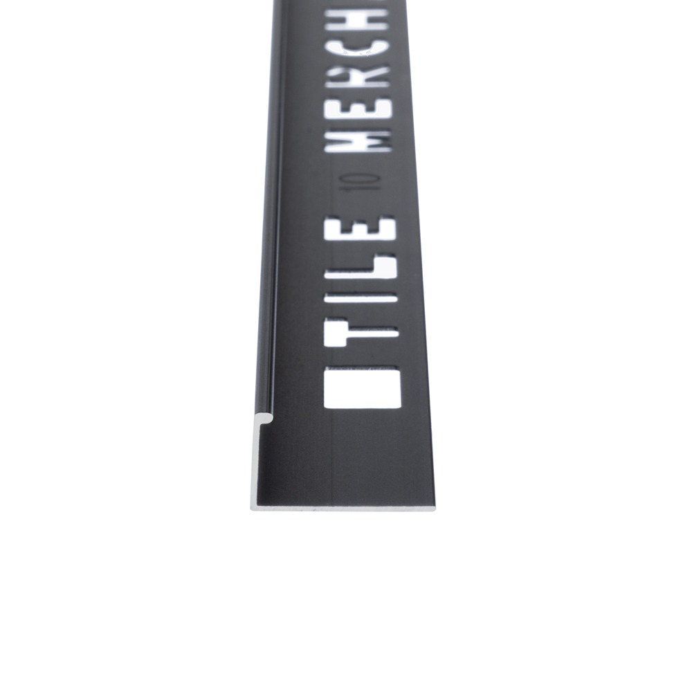 12mm Black Matt Square Edge Tile Trim 2.4m | Tile Merchant