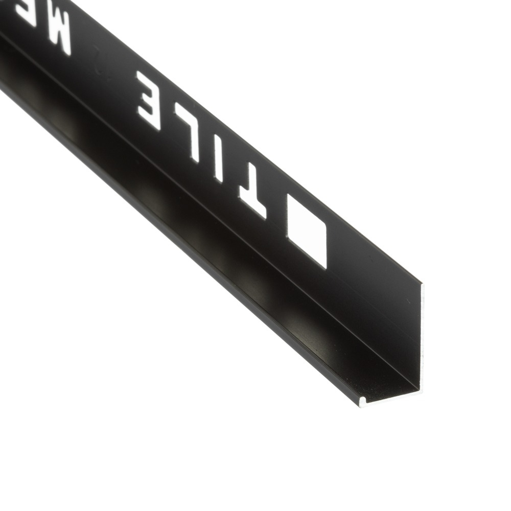 12mm Black Matt Square Edge Tile Trim 2.4m | Tile Merchant