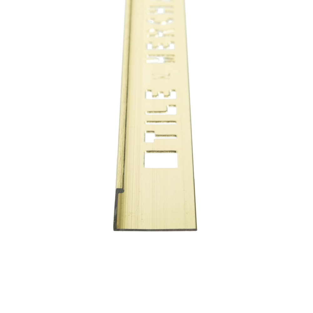 10mm Gold Brushed Square Edge Tile Trim 2.4m | Tile Merchant