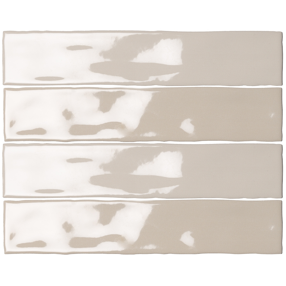 Downtown Beige Gloss Ceramic Wall Tile 25x5cm | Tile Merchant