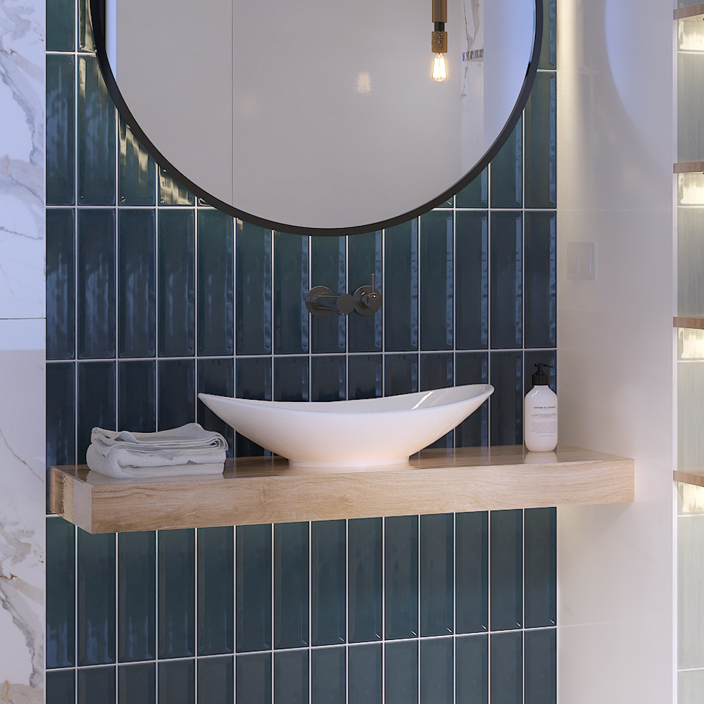 Nara Pacifico Gloss Ceramic Wall Tile 30x7.5cm | Tile Merchant