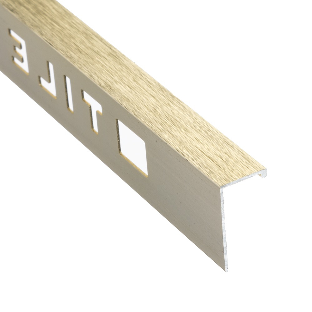 10mm Gold Brushed Square Edge Tile Trim 2.4m | Tile Merchant