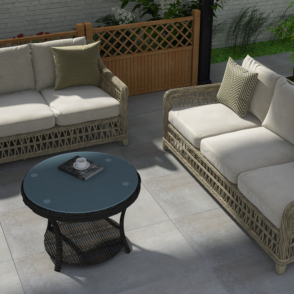 Outdoor Pluto Grey Concrete-Effect Matt Porcelain Tile 120x60cm | Tile ...